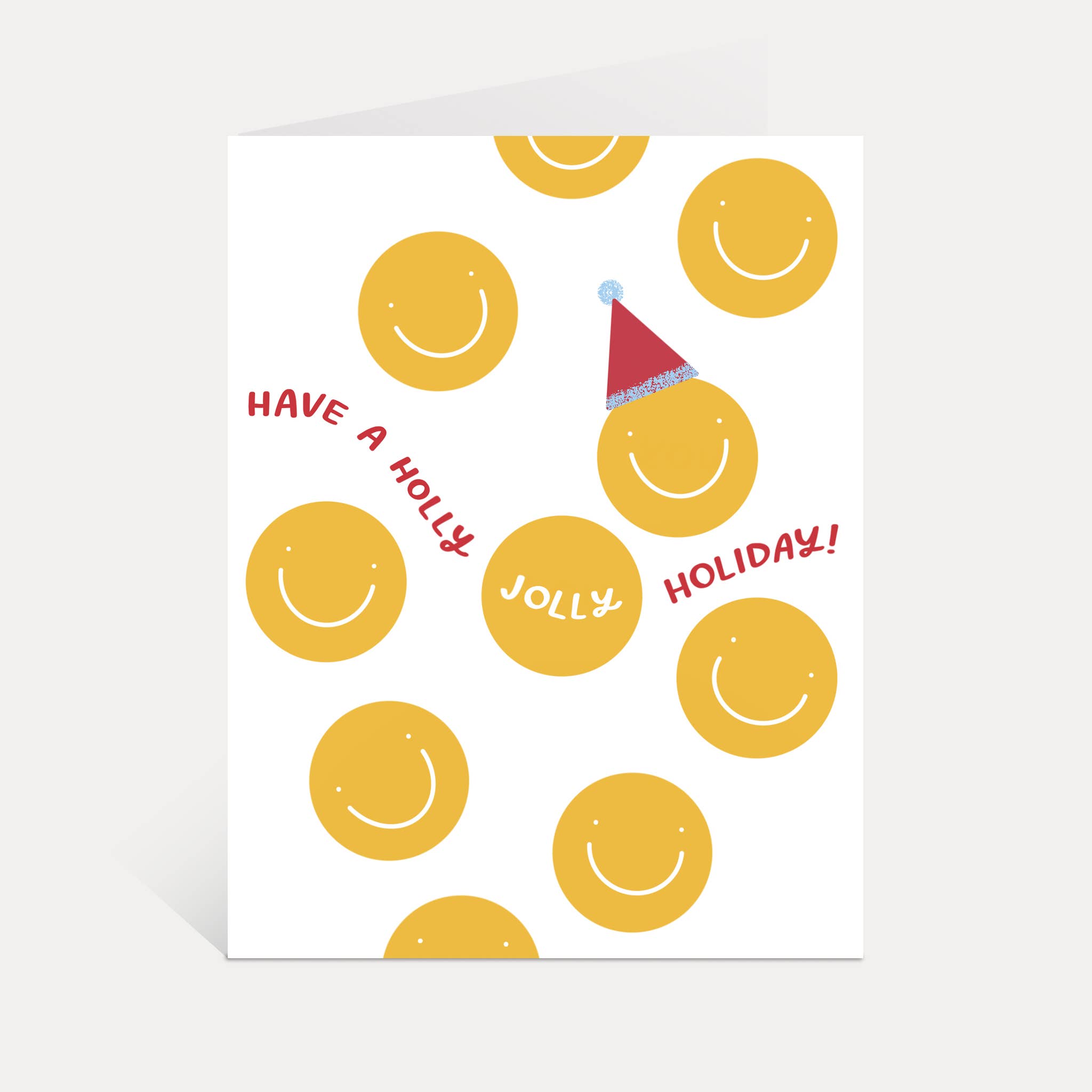 Have A Holly Jolly Holiday Card | Smiley Face Holiday Cards – InBooze