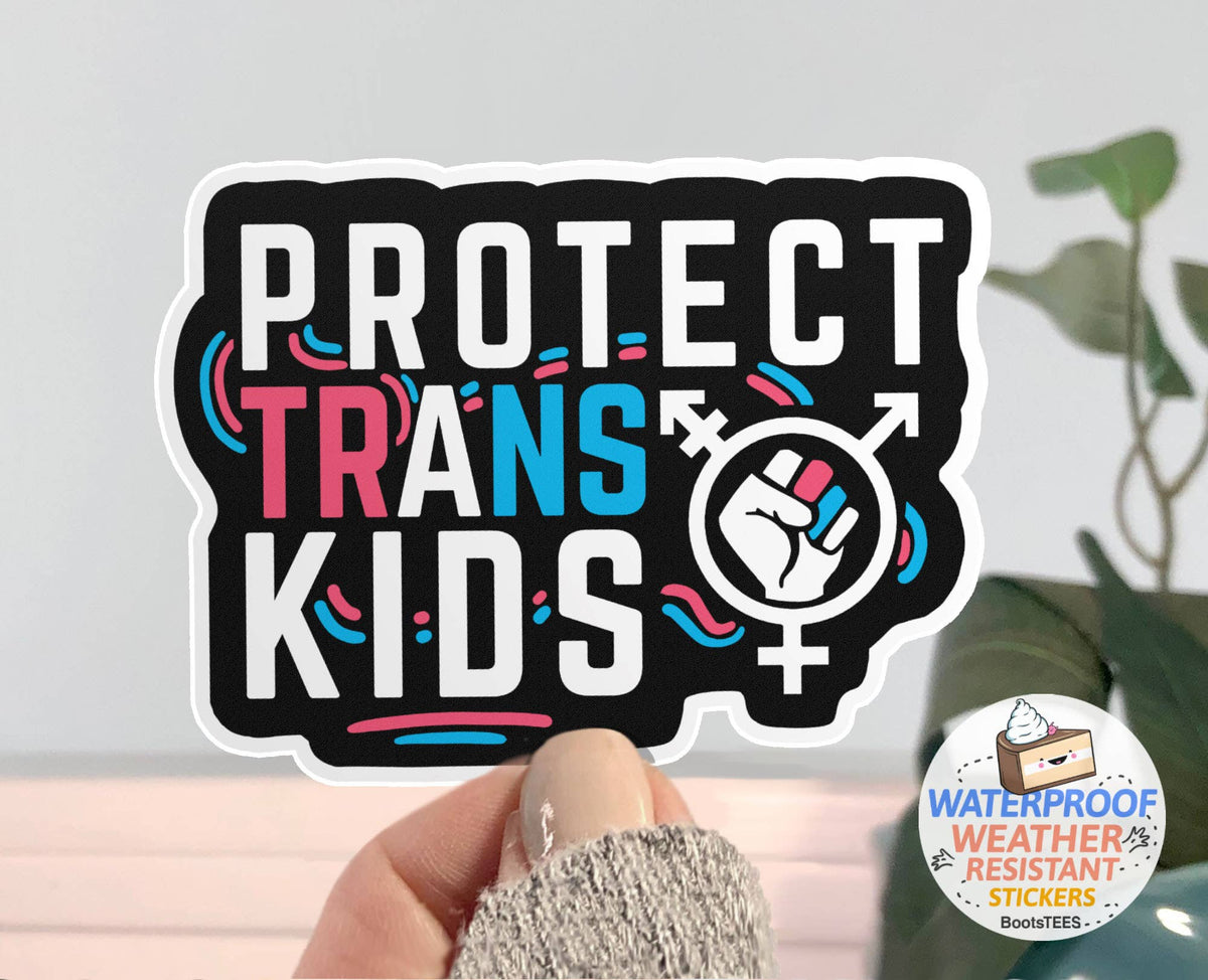 Protect Trans Kids Sticker, Waterproof Transgender Pride – InBooze